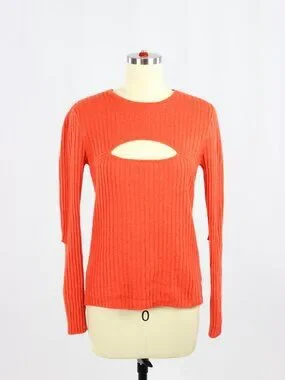 Frame Denim | Sweaters | Frame Tomato Red Merino Wool Blend Ribbed Knit ...